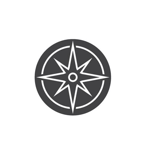 Black Compass Line Icon Vector Concept Design Template 35117828 Vector