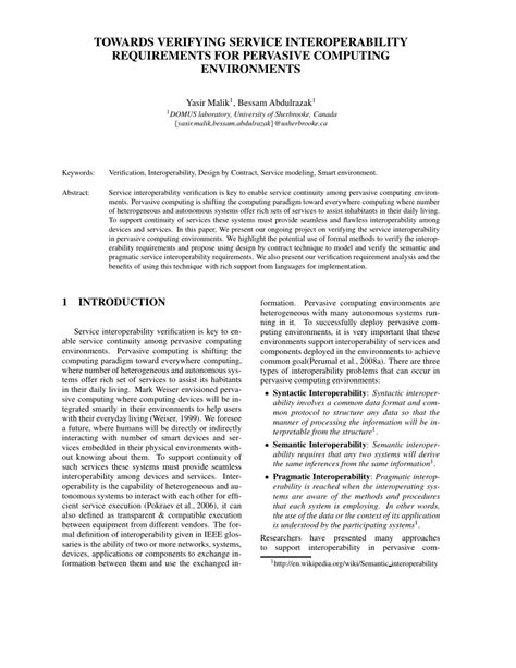 Pdf Towards Verifying Service Interoperability Requirements For Pervasive Computing Environments