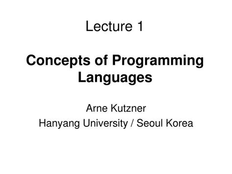 ppt lecture 1 concepts of programming languages powerpoint