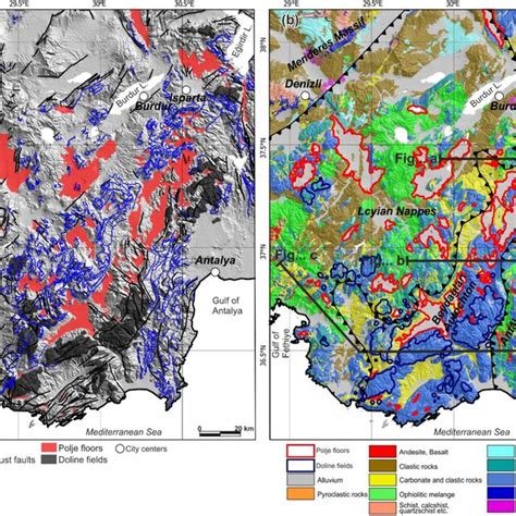 A Tectonic Map Showing The Distribution Of Polje And Doline Fields B