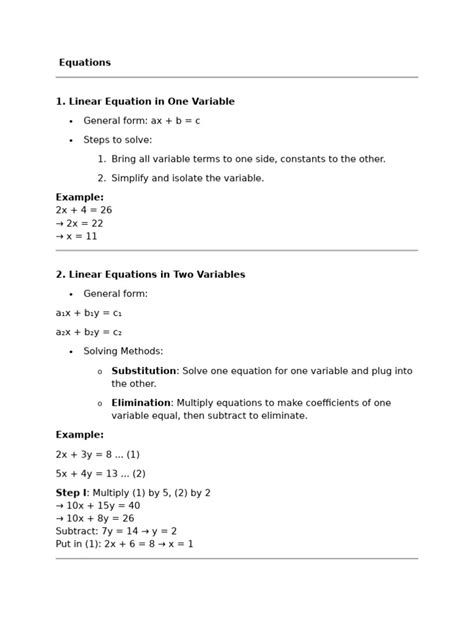 Simple Equations Pdf