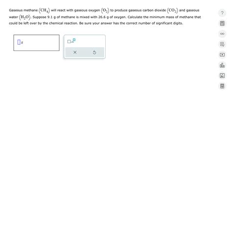 solved gaseous methane ch4 ﻿will react with gaseous oxygen