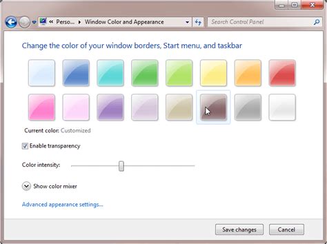 modifying the color scheme tips