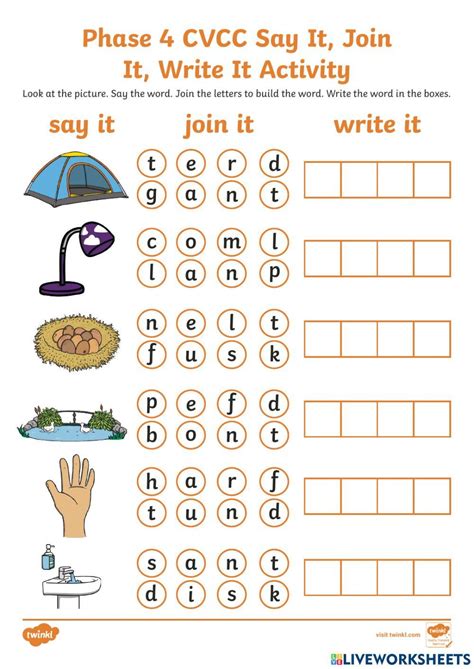 CVCC Words Online Exercise For Live Worksheets Worksheets Library