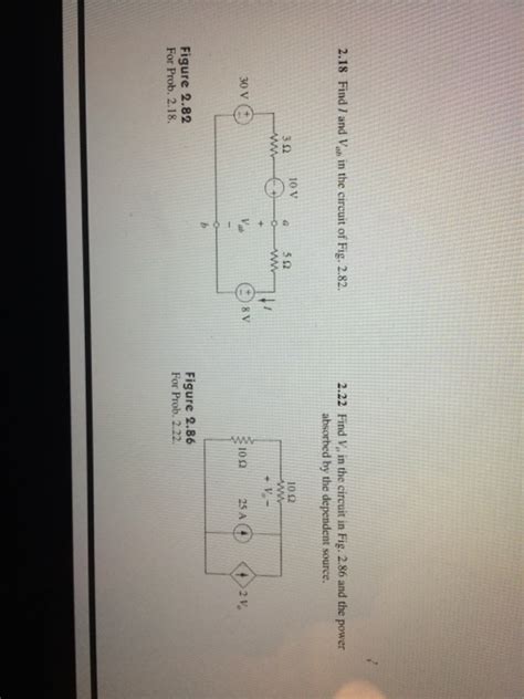 Solved 2 18 Find 1 And Vab In The Circuit Of Fig 2 82 2 22 Chegg Com