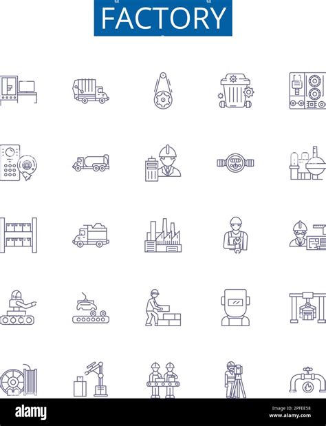 Factory Line Icons Signs Set Design Collection Of Factory