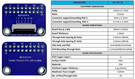 Buy Ffc Fpc 20 Pin Adapter Board Pcb 0 5mm At Best Price 7semi