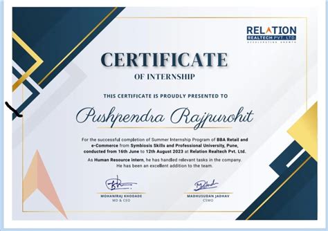Bba Realestate Internship Pushpendra Rajpurohit
