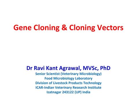 Cloning Vectors Ppt