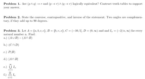 Solved Problem Are P Q R And P R Q R Chegg