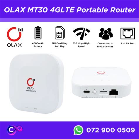 OLAX MT30 4G LTE Pocket Wi-Fi Router – 4000mAh Battery, Ethernet Port ...
