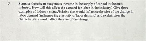 Solved Suppose There Is An Exogenous Increase In The Supply