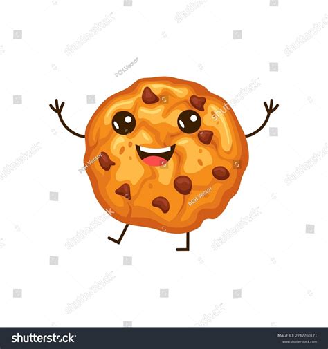 Cute Cookie Cartoon Character Vector Illustration Stock Vector Royalty