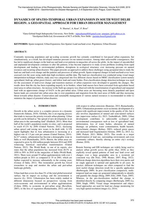 Pdf Dynamics Of Spatio Temporal Urban Expansion In South West Delhi