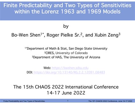 Pdf Finite Predictability And Two Types Of Sensitivities Within The