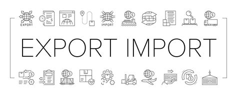 Export Import Logistic Collection Icons Set Vector 19543607 Vector Art