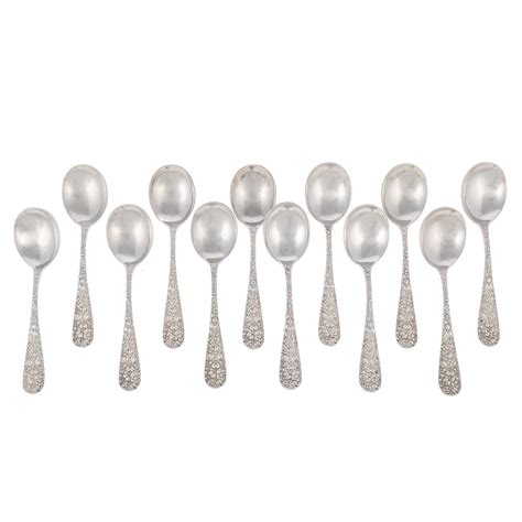 Sold Price 12 Stieff Sterling Rose Gumbo Spoons November 4 0122