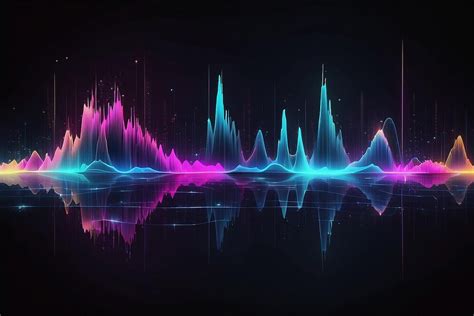 Abstract Neon Data Waveform Visualization Premium Ai Generated Image