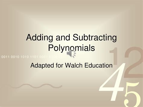 PPT Adding And Subtracting Polynomials PowerPoint Presentation Free Download ID