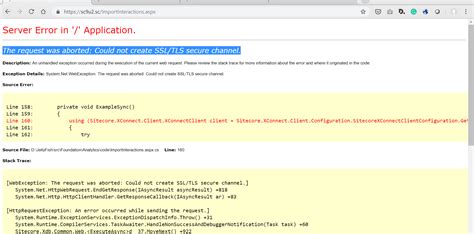 Xconnect The Request Was Aborted Could Not Create Ssltls Secure