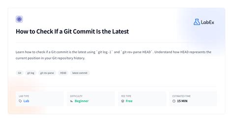 Git 커밋이 최신인지 확인하는 방법 Git 명령어 활용 Labex