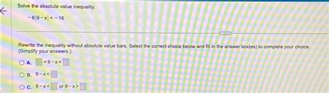 Solved Solve The Absolute Value Chegg