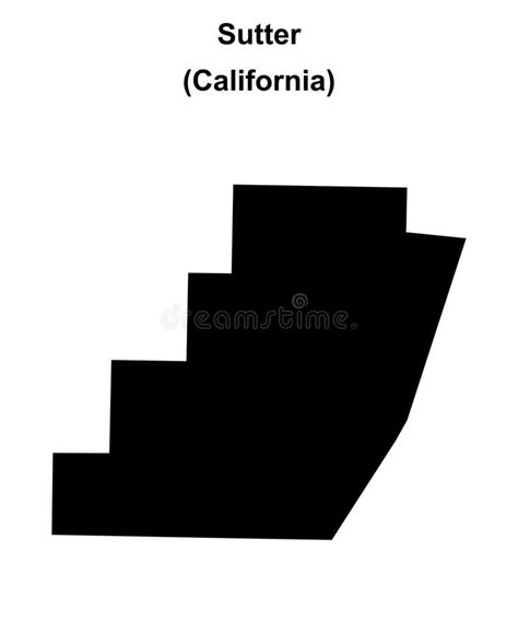 Sutter Outline Map Stock Vector Illustration Of Atlas 386069112