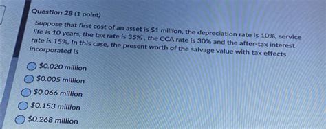 solved question 28 1 point suppose that first cost of an