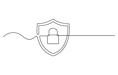 Premium Vector Security Shield Drawn In One Line Safety And Protection Concept Vector Illustration