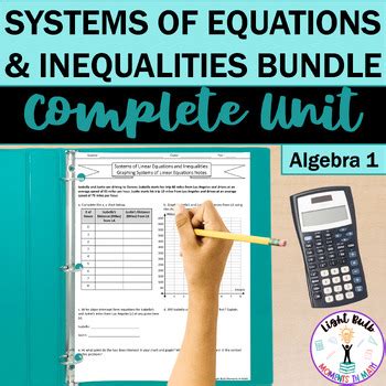 Systems Of Linear Equations And Inequalities Complete Unit Algebra Unit