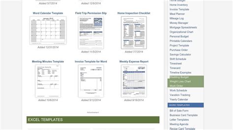 Downloadable Excel Templates Youtube