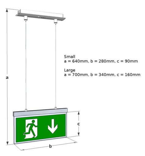 Wire Suspended Blade Exit Sign SELF TEST Emergency Lighting