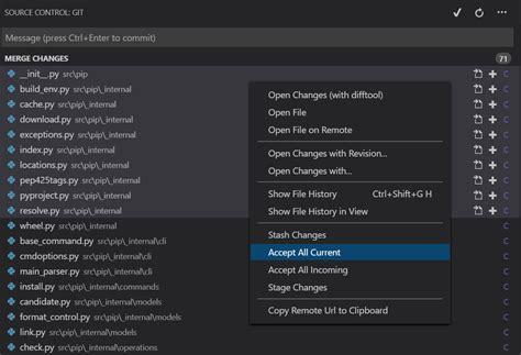 Accept All Currentincoming Does Not Work When Selecting Multiple Files In Source Control Tab