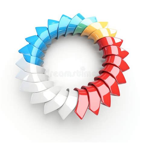 Colorful Circular Arrangement Of Abstract Shapes Showcasing A Gradient Transition With Various