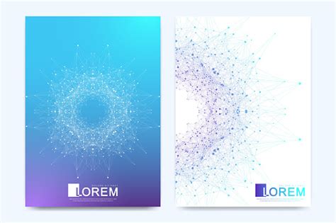 안내 책자 전단지 전단지 커버 배너 카탈로그 잡지 또는 연간 보고서 A4 크기에 대 한 최신 벡터 템플릿 미래의 과학 및 기술 디자인입니다 만다라와 프레젠테이션입니다 라인