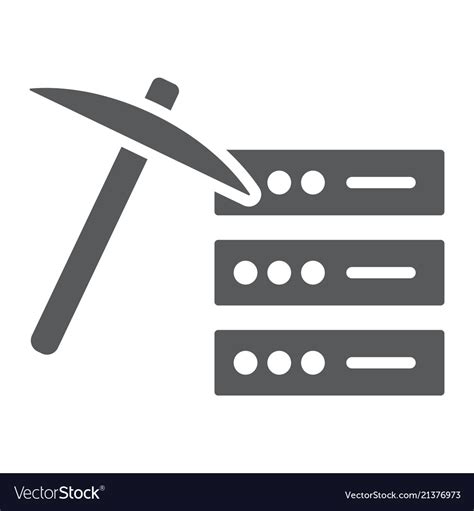 Data Mining Glyph Icon And Analytics Royalty Free Vector