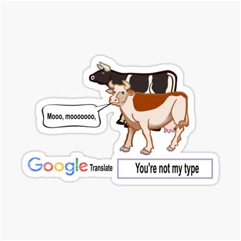 Cow Language Sticker By Diversemerch Redbubble