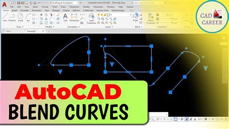Blend Curves Command In Autocad Blend Command Tutorial Cad Career Youtube