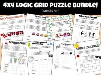 X Logic Grid Puzzle Bundle By Wayward Teachings TPT