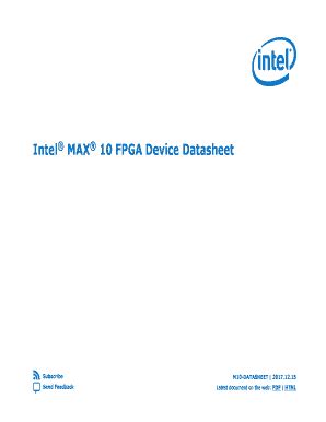 Fillable Online Intel MAX 10 FPGA Device Datasheet Fax Email Print PdfFiller