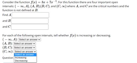 solved consider the function f x 3x 7x−1 for this function