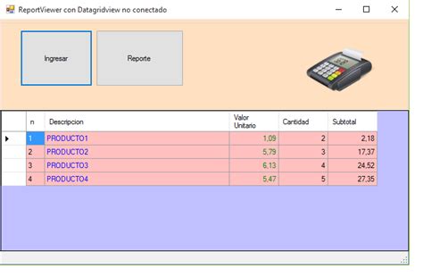 Reportviewer Con Datagridview No Conectado