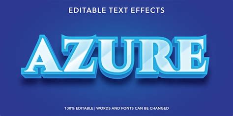 Premium Vector Azure Editable Text Effect
