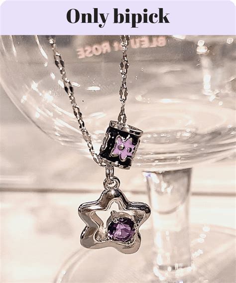 당일출고🚀 단독판매 써지컬 러블리 유니크 키치 빈티지 보라별 곰돌이 팬던트 목걸이 에이블리