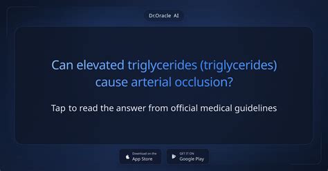 Can Elevated Triglycerides Triglycerides Cause Arterial Occlusion