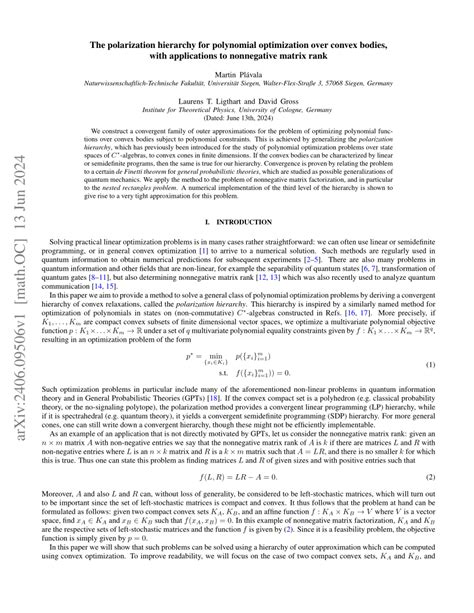 Pdf The Polarization Hierarchy For Polynomial Optimization Over