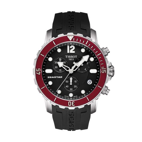 Genuine Tissot 23mm Seastar 1000 Black Silicone Rubber Strap By Tissot