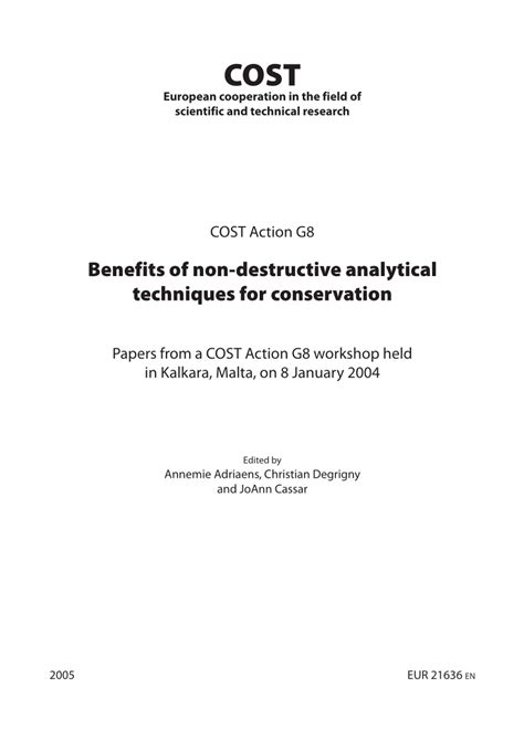 Pdf Benefits Of Non Destructive Analytical Techniques For Conservation