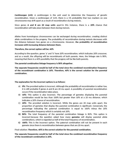 Recombination Frequency Cf Pdf Genetic Linkage Genetic Recombination