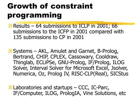 Ppt Finite Domain Constraint Logic Programming Powerpoint